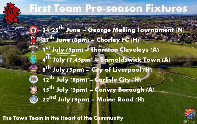 First Team Pre-Season Friendly Schedule 23/24 - Garstang Football Club
